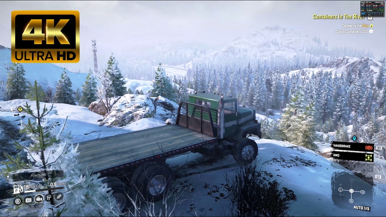 SnowRunner - Big Truck vs. Mountain Road | 4K Ultra Graphics - YouTube