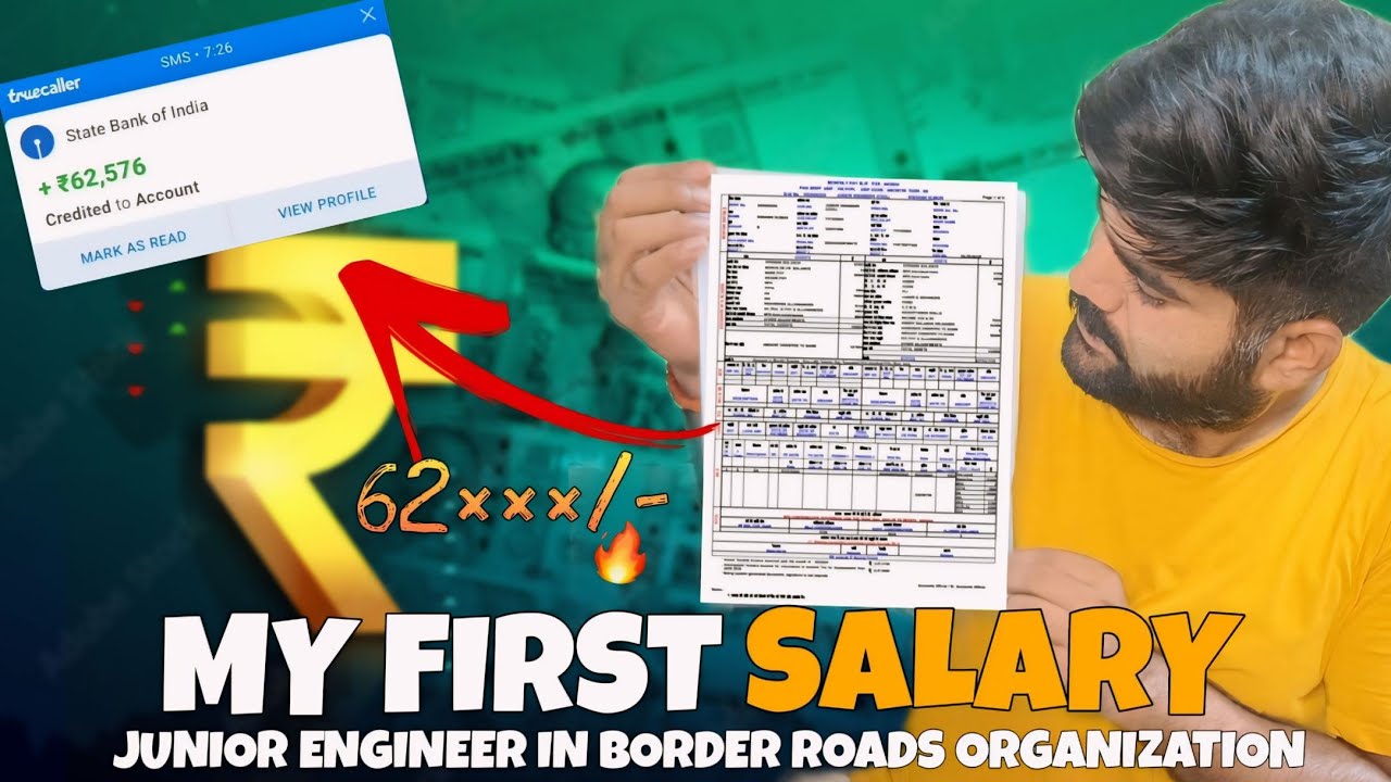 My First Salary Slip 🤑| Junior engineer in BRO Salary🔥| Gross Salary ...