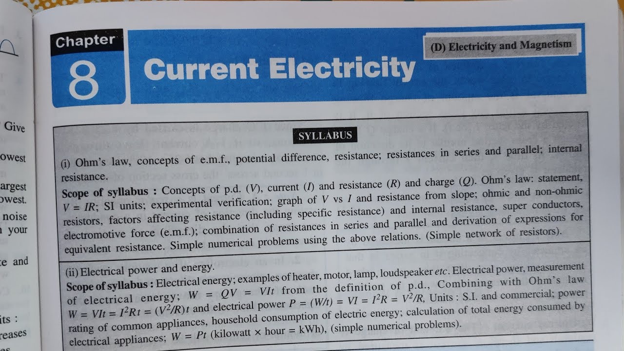 CURRENT ELECTRICITY CLASS 10 ICSE CHAPTER 8 EXERCISE 8 A NUMERICALS 1 7 current-electricity-class-10-icse-chapter-8-exercise-8-a-numericals-1-7