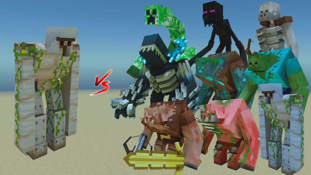 Mutant Iron Golem Vs Mutant Mobs (Minecraft Bedrock Edition) - Mob ...
