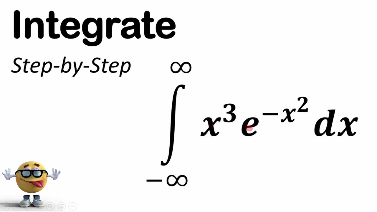 Integral of x^3e^-x^2 from negative infinity to infinity. 💪 - YouTube