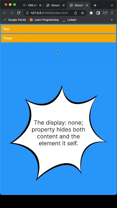visibility vs display in css. #programming #shorts #tricks #tips #code #html - YouTube