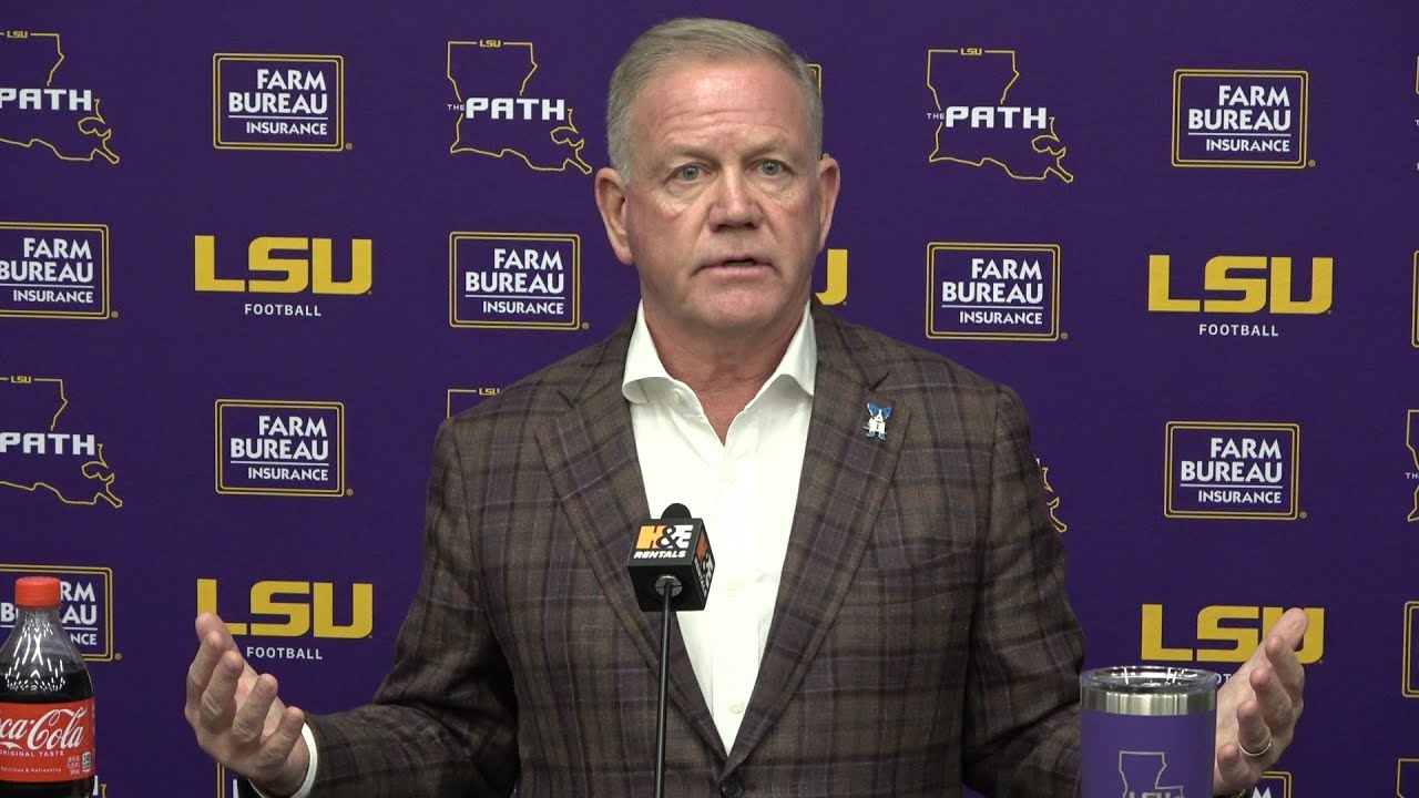 LSU Brian Kelly recaps Vandy win and previews Oklahoma - YouTube
