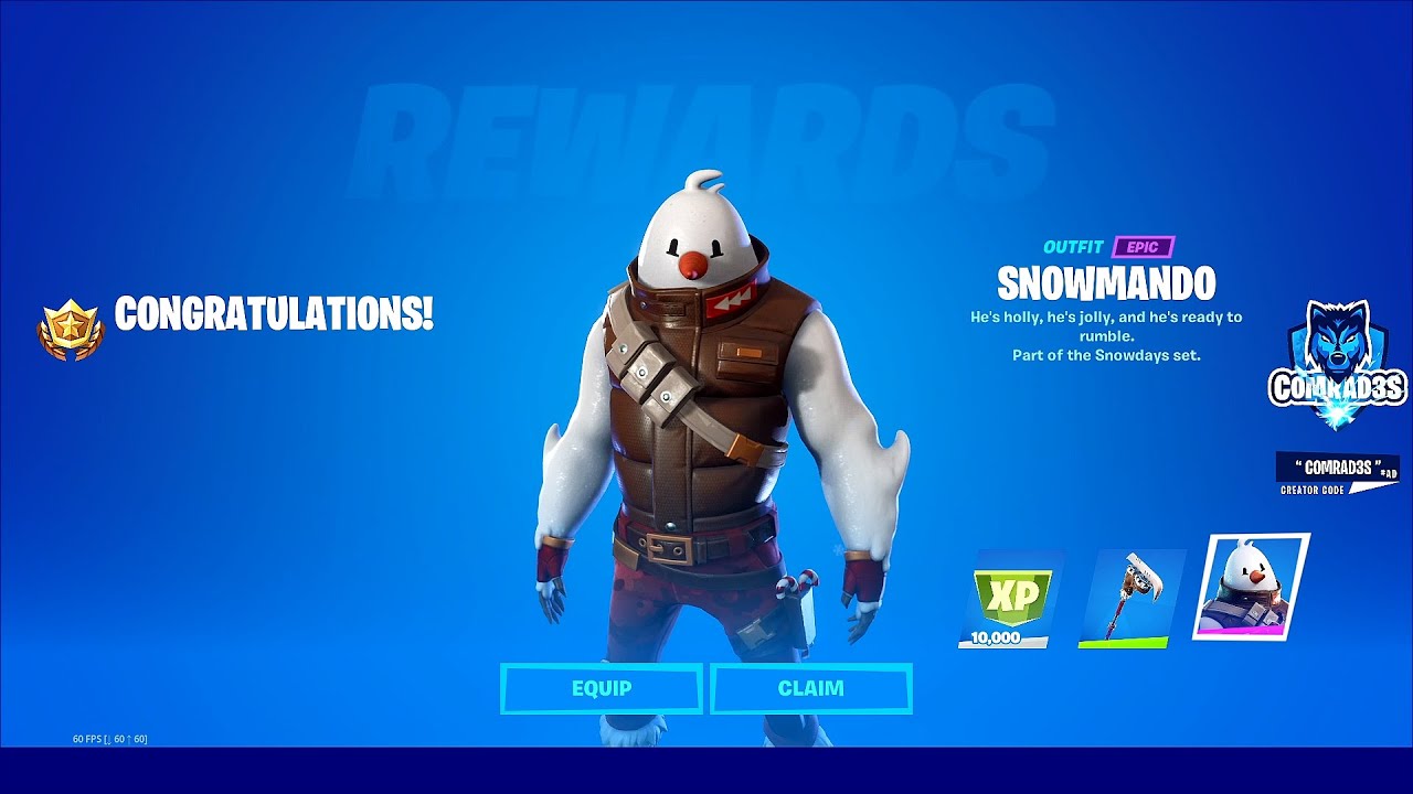 How to ACTUALLY unlock FREE Snowmando Skin in Fortnite - All 9 ...