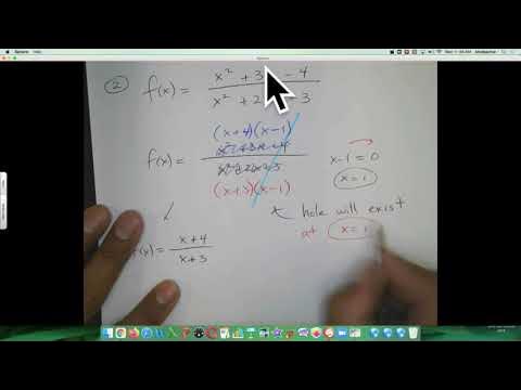 Pre Calc Rational Functions Graphing WS 2 video 2 - YouTube