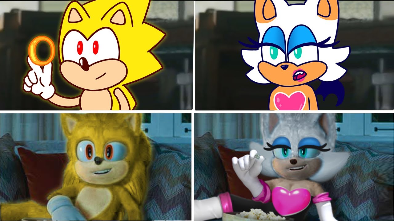 Sonic The Hedgehog Movie SUPER SONIC vs ROUGE Uh Meow All Designs ...