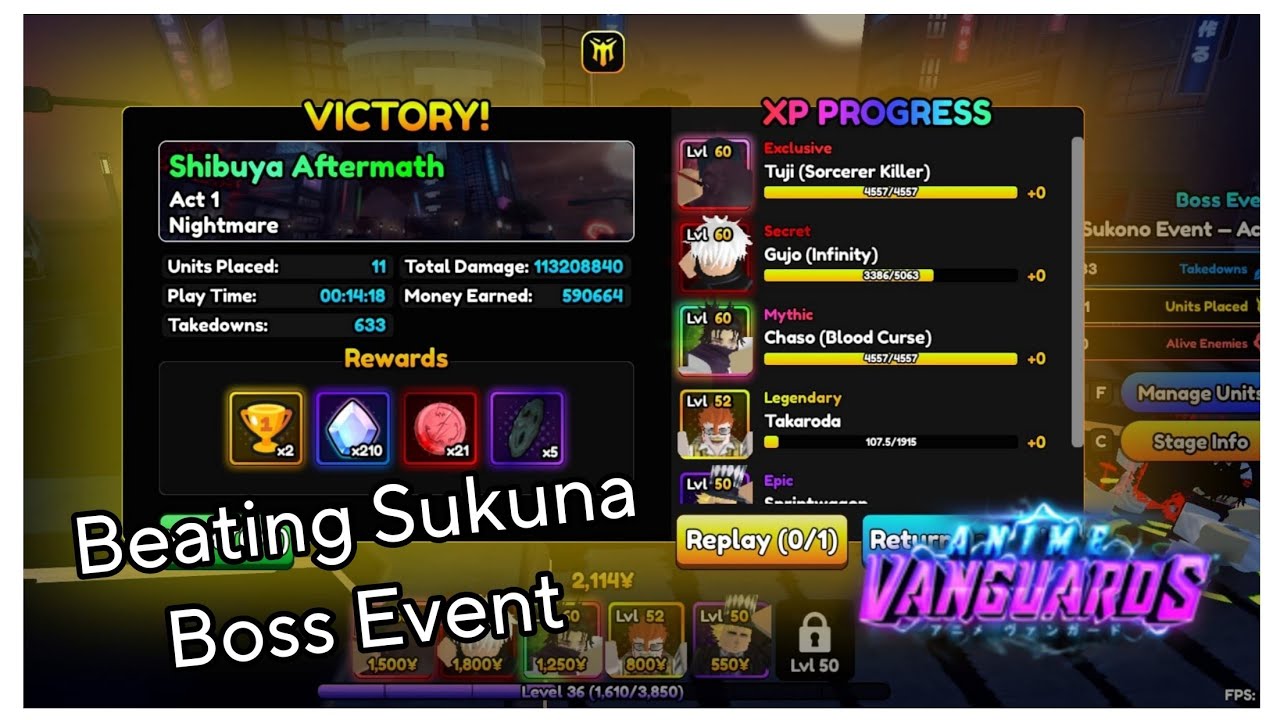 Beating Sukuna Boss Event Using Evolved Toji, Gojo and Choso in Anime ...