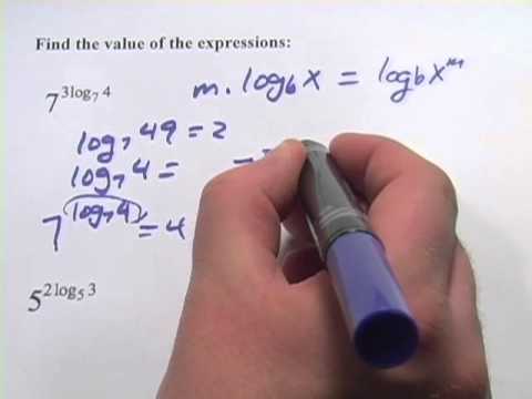 Evaluating Expressions with Logarithmic Exponents - YouTube