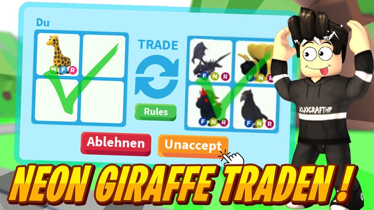 Was traden Leute für meine Neon Giraffe Fly Ride in Adopt Me ? | Roblox ...
