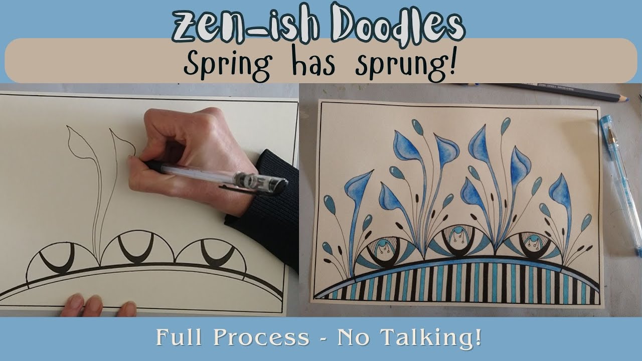 Spring has sprung. Zentangle Florals Full drawing Easy Doodles ...