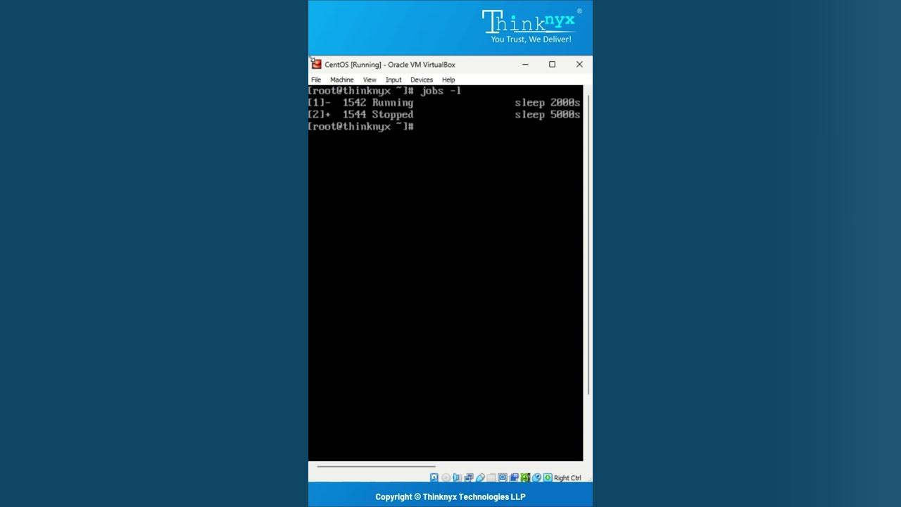 'jobs' Command #linux #thinknyx - YouTube