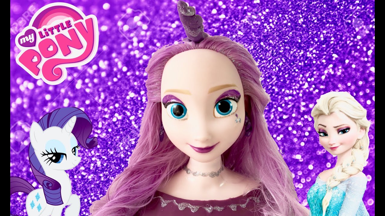 FROZEN ELSA PRINCESS MAKEOVER MY LITTLE PONY MLP RARITY MAKEUP TUTORIAL ...