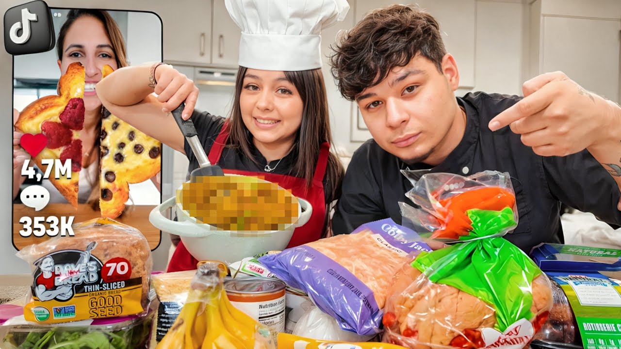 TRYING VIRAL TIKTOK RECIPES FOR THE FIRST TIME!! + (GROCERY HAUL) - YouTube