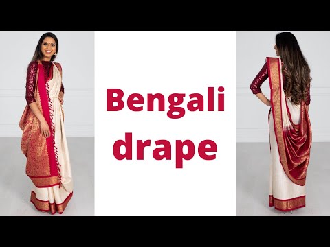 Bengali Drape | How to wear Saree for Beginners | Easy Saree Draping Tutorial | Tia Bhuva
