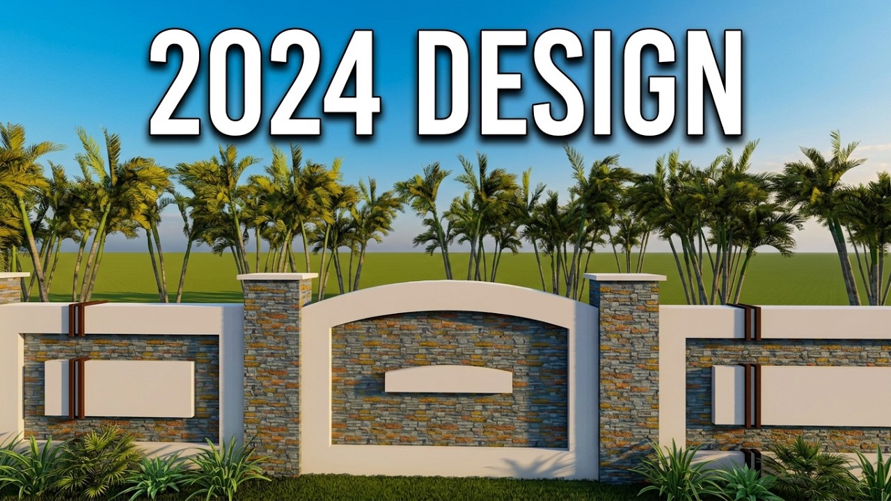 boundary wall design| with gate - YouTube