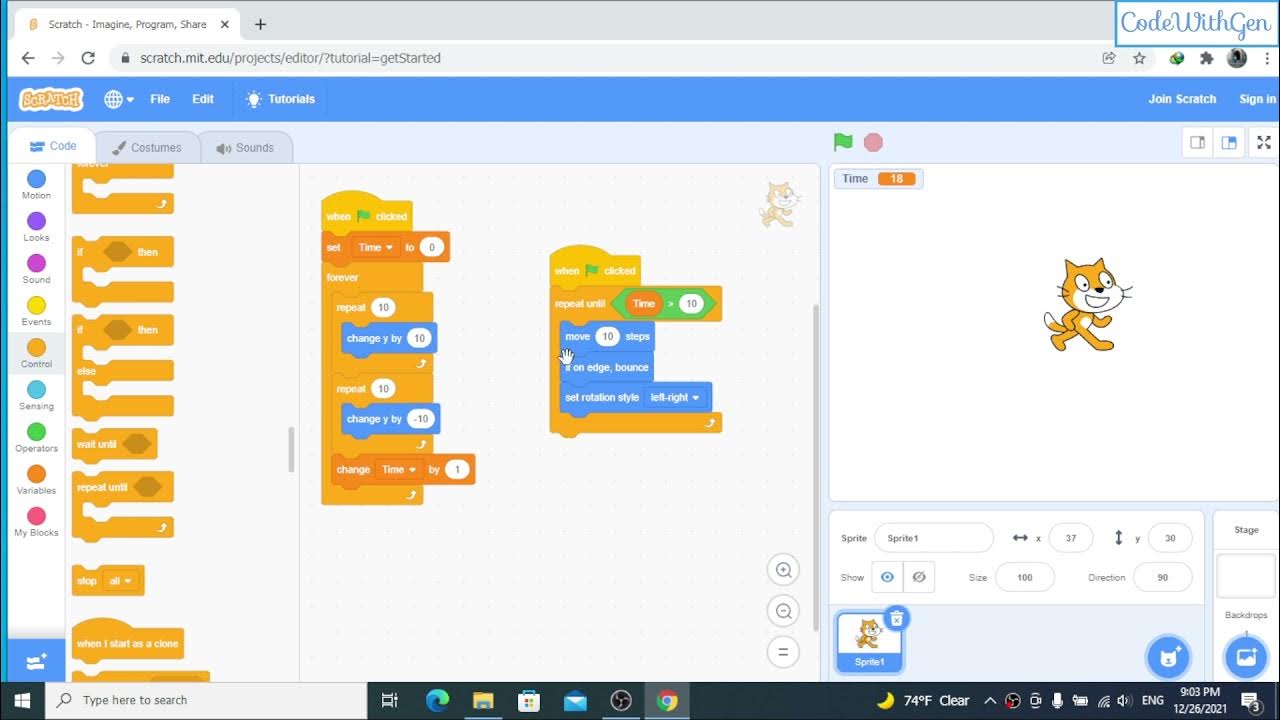 Tutorial 17 How to work Repeat Until block in scratch - YouTube