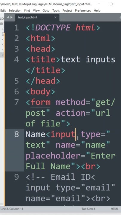 How can create Form in HTML -how can create input box in HTML- Form tag attribute method and ...