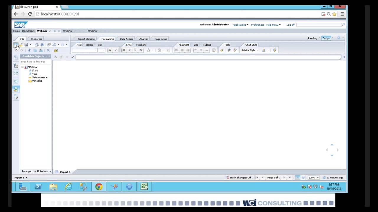 WebI - SAP BusinessObjects 4.1 (Upgrade) - YouTube