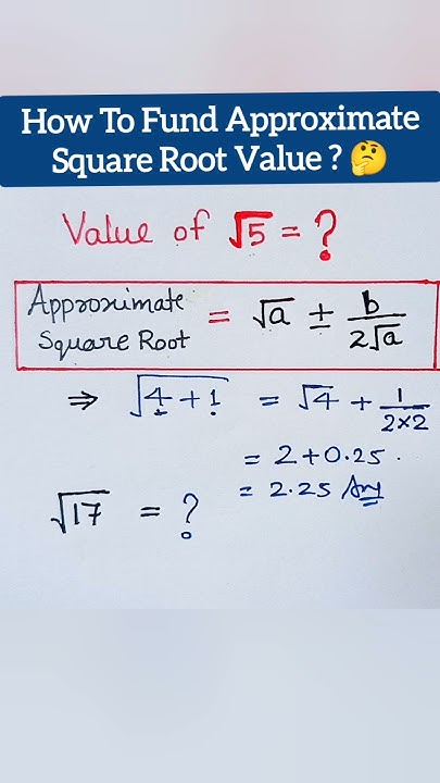 How To FIND Approximate Square Root Value ? #shorts #maths # ...