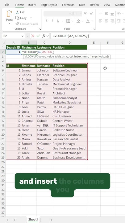 Don’t manually look up data in Excel💥Use this searchbar trick! #exceltips #exceltricks #shorts ...
