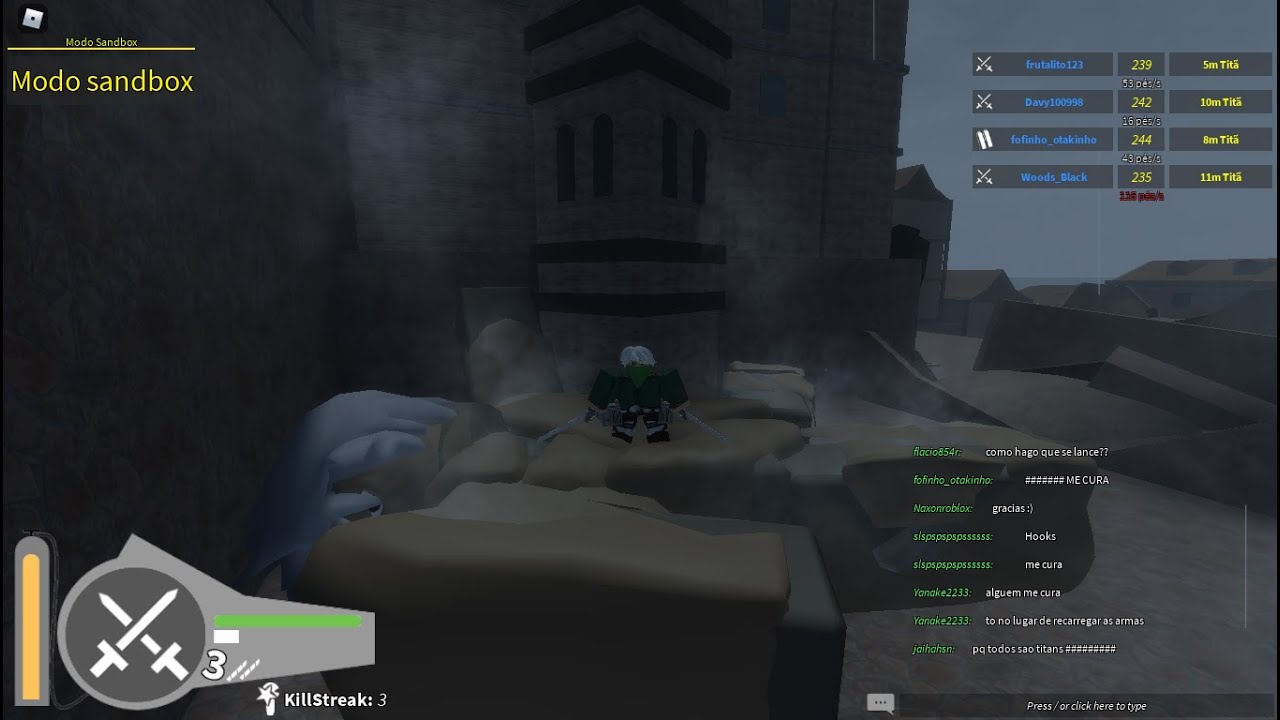 Jogando Attack One Titan Roblox- Downfall [Sandbox] - YouTube