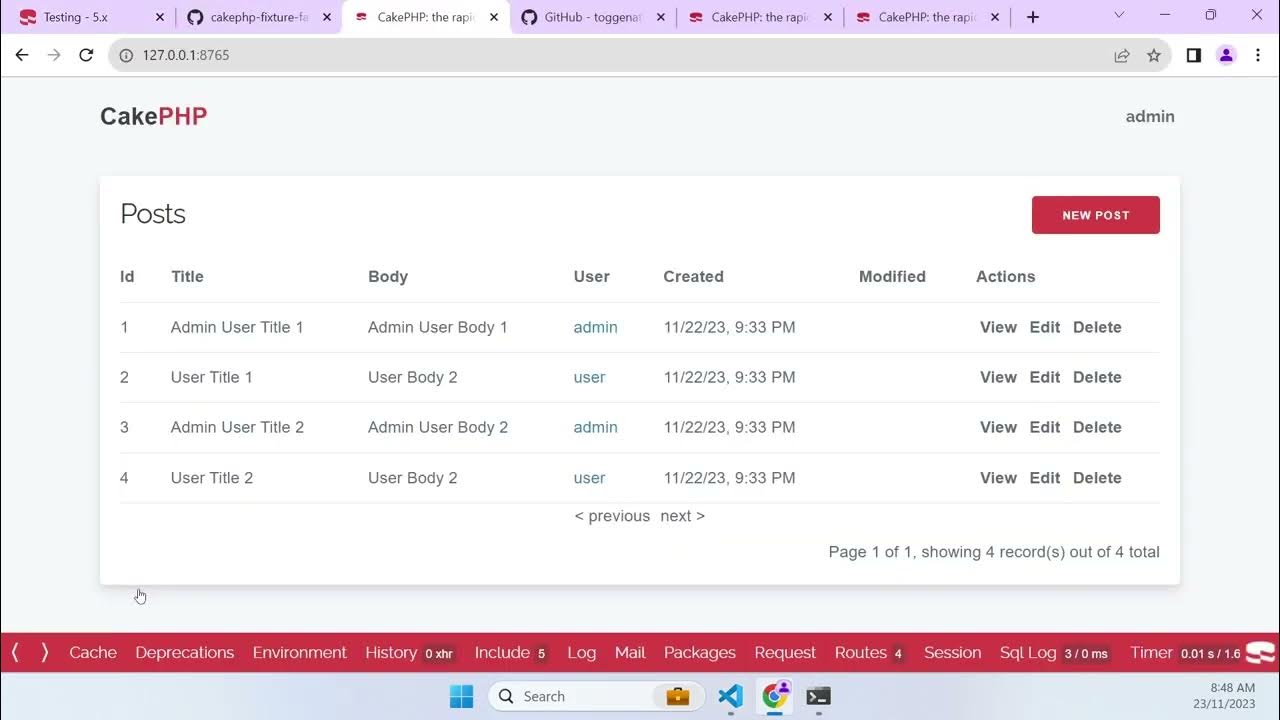 CakePHP 5 - Basic Testing using Migrations, Seeds, Fixtures & Fixture ...
