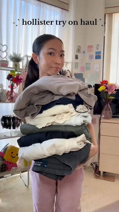 hollister try on haul :) #clothinghaul #ootd - YouTube