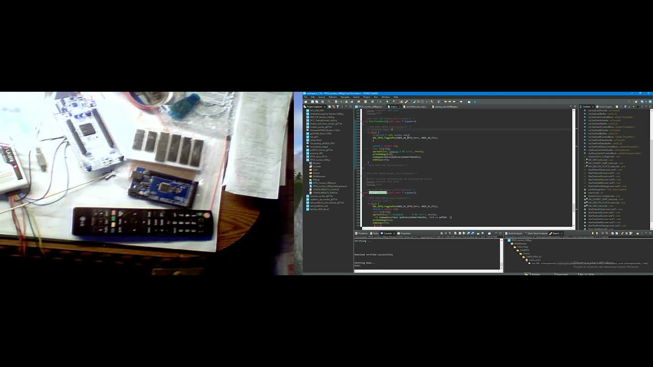 RTOS część 4 - rozwiązanie problemu kolizji UART - semafory. - YouTube
