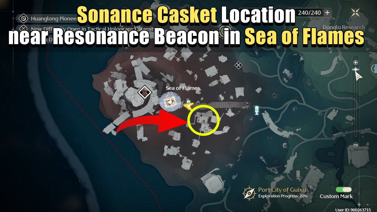 Sonance Casket Location in Sea of Flames near Resonance Beacon ...