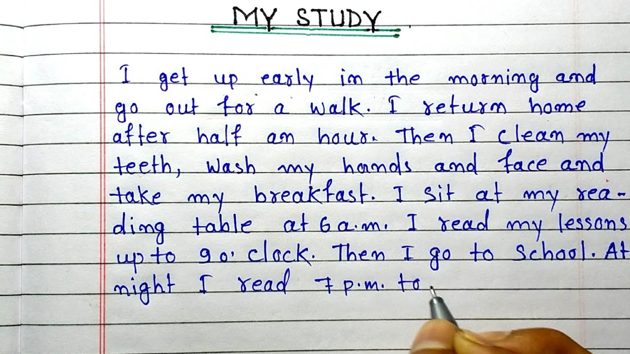 Write An Essay On My Study In English || Short Essay Writing || Essay ...