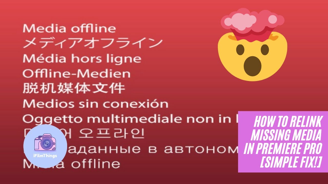 How To Relink Missing Media In Premiere Pro Simple Fix YouTube How To Relink Missing Media In Premiere Pro Simple Fix YouTube