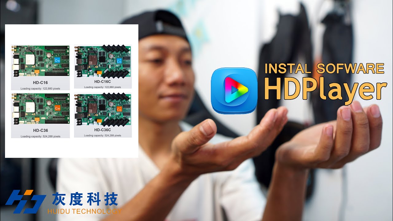 cara instal software HD Player Huidu asynchronous full-color - YouTube