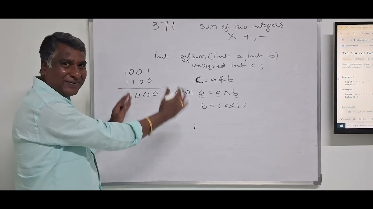 Dsa Lecture 5l Leet Code Problem 371l Telugu Explanation ️code Dsa 6884