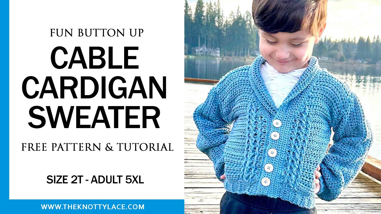 The Best Button Up Cable Crochet Sweater Pattern Tutorial (Free Written ...