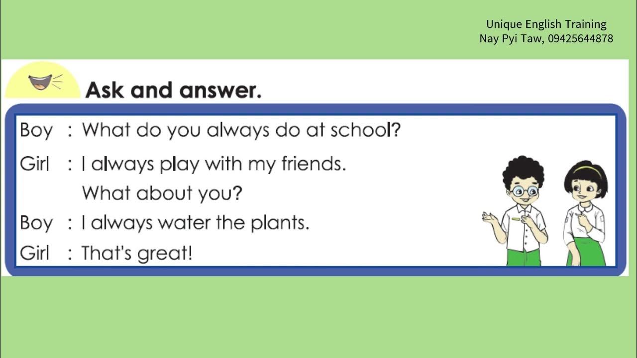 Grade 3 English အင်္ဂလိပ်စာ သင်ရိုးသစ် Unit 5 အမေးနှင့်အဖြေ Youtube