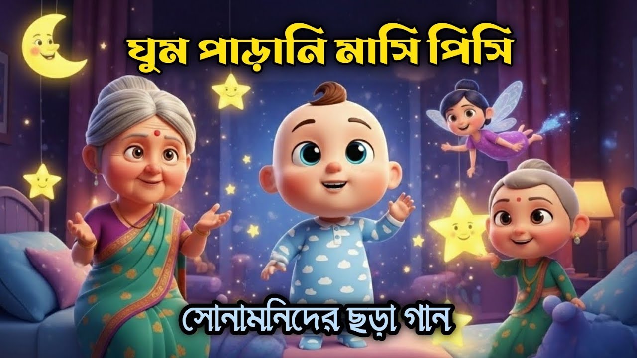 ঘুম পাড়ানি মাসি পিসি | Ghum Parani Mashi Pishi | Bangla Lullaby | Kids ...