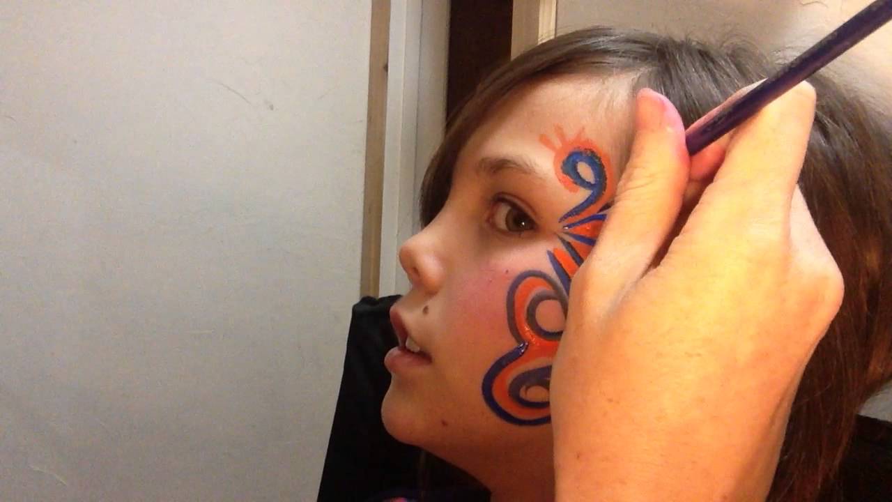 Broncos face painting swirl design - YouTube