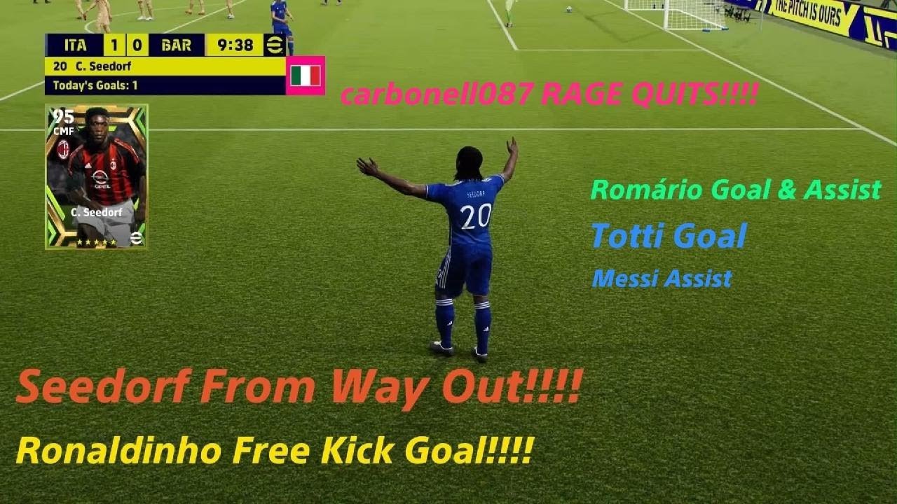 Seedorf From Way Out!!!! Dinho Free Kick Goal!!!! Romário Goal Totti ...