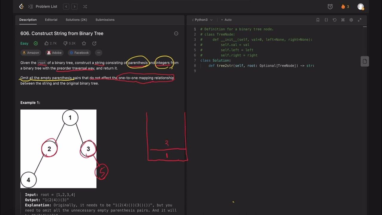 Leetcode 606 Construct String From Binary Tree Stack Complexity 5676