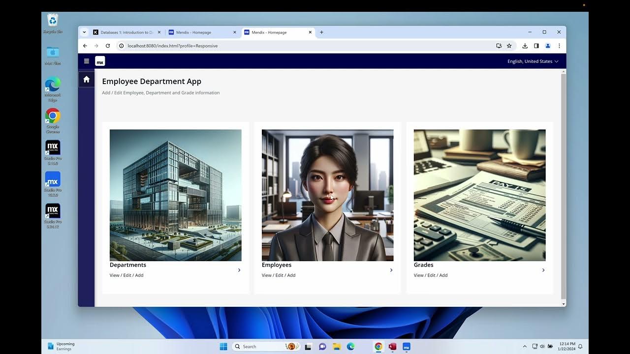 Mendix Week 3 - Part 01 Demo of the Emp Dept Grade app - YouTube