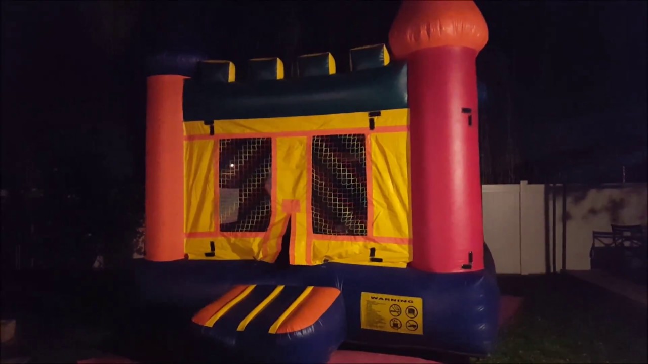 Jumper castle at night - bounce house for kids - YouTube