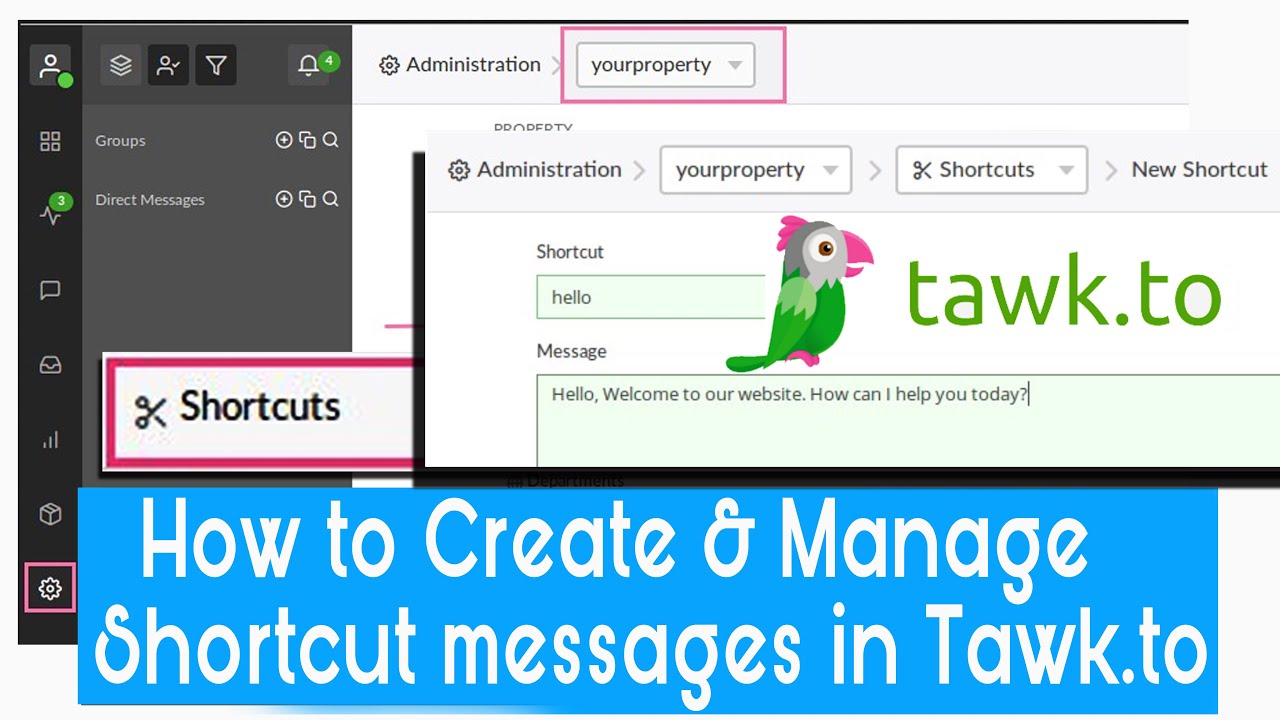 How To Create And Manage Shortcut Messages In Tawk to YouTube How To Create And Manage Shortcut Messages In Tawk to YouTube