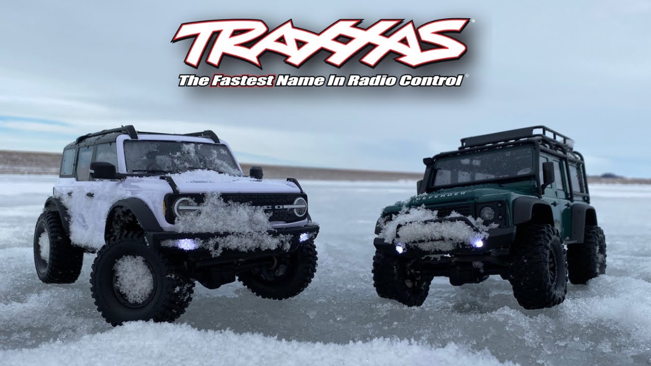Traxxas TRX4 M Defender and Bronco in the Colorado Snow - YouTube