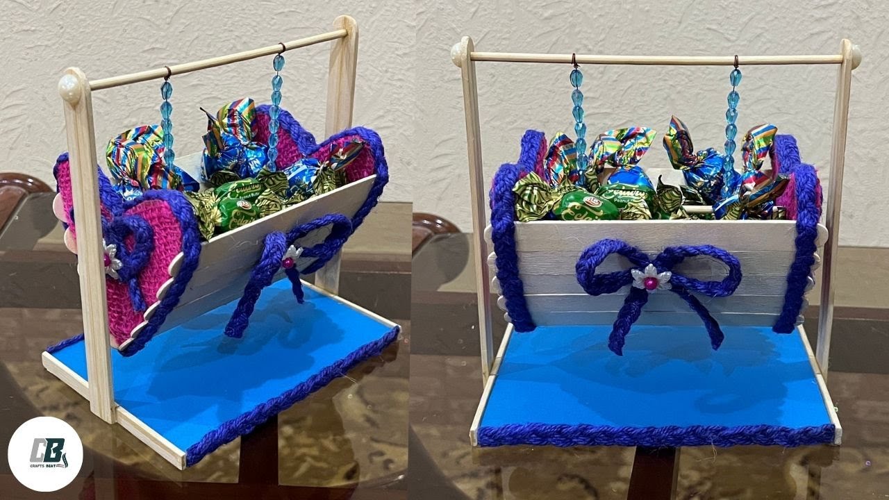 How To Make Popsicle Stick Swing | Easy Ice-cream Stick Crafts - YouTube