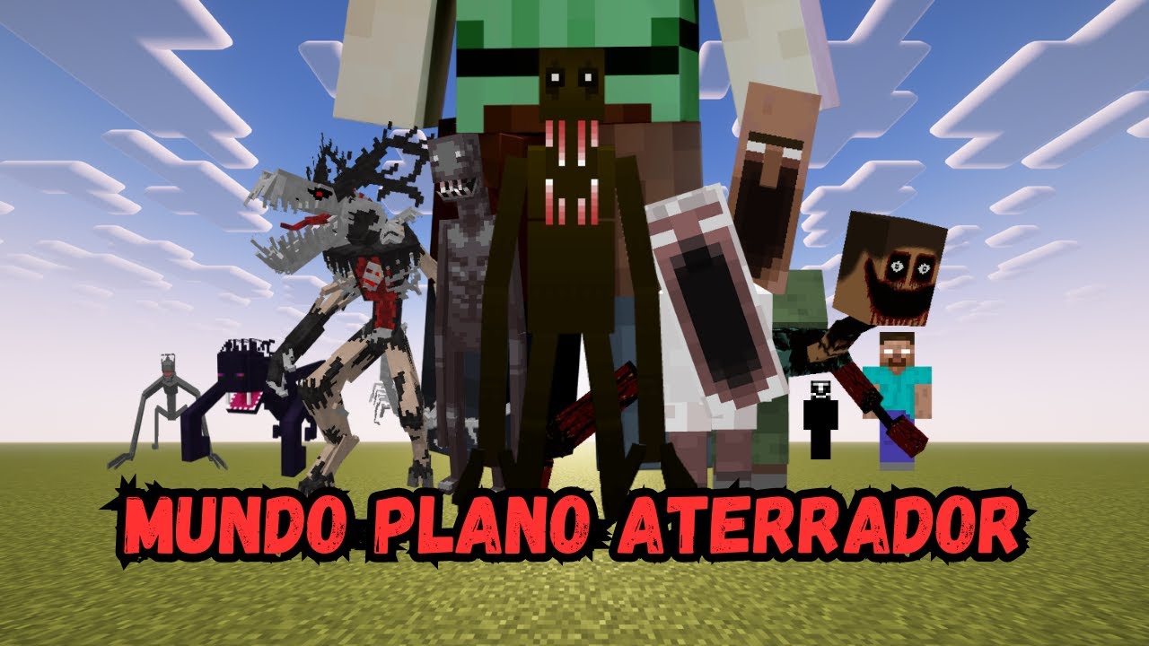 TODOS LOS MODS DE TERROR EN UN MUNDO PLANO DE MINECRAFT - YouTube