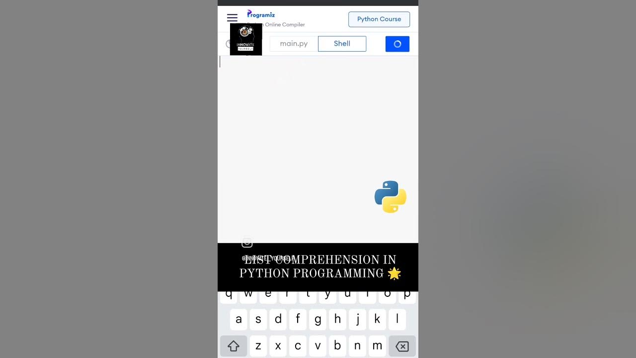 LIST COMPREHENSION IN PYTHON PROGRAMMING 🌟#list #comprehension #for #loop #python #youtubeshorts ...