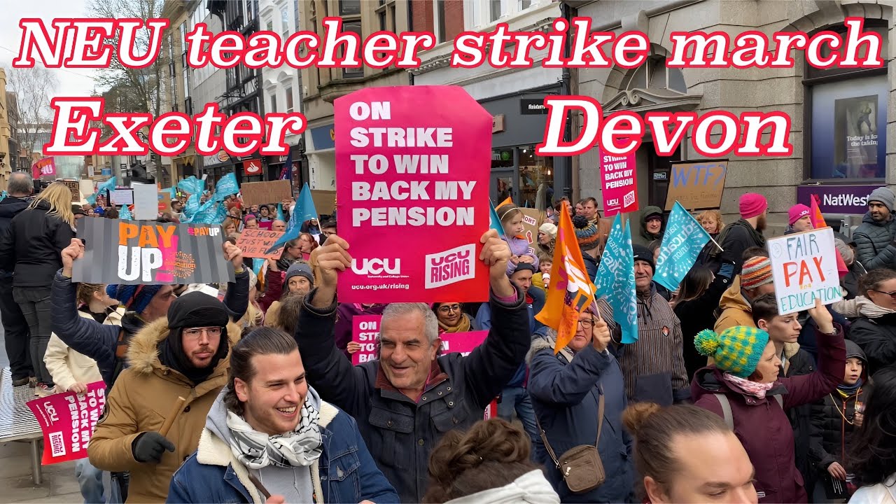 Teacher Strike march on High Street Exeter | Devon | National Education ...