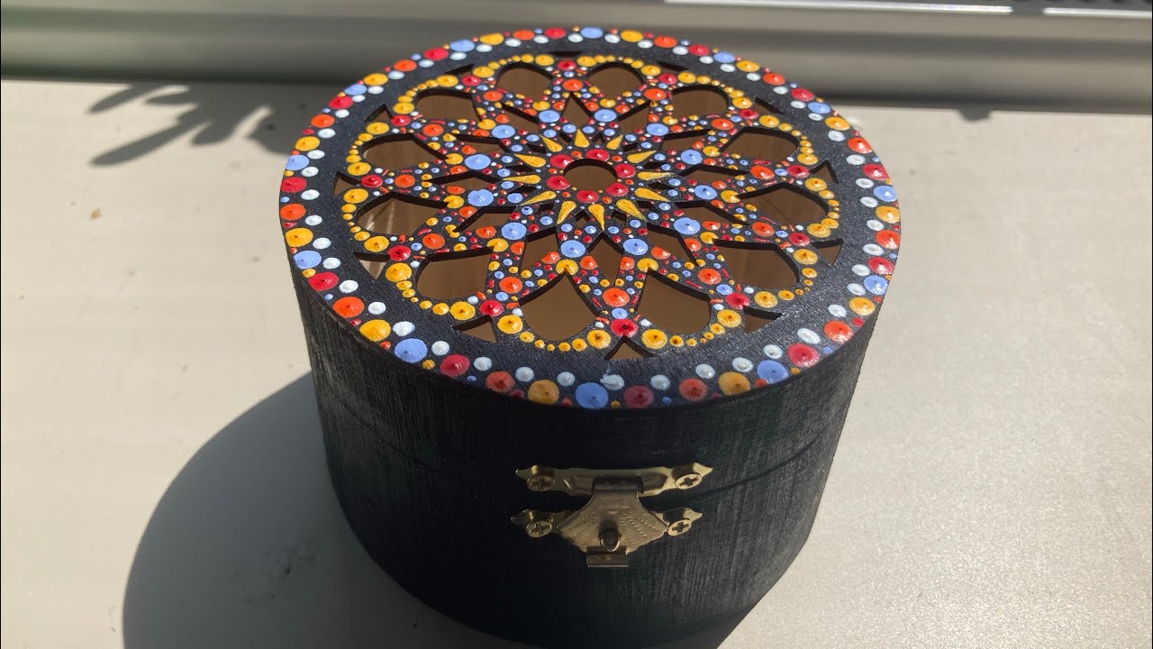 decorating a box with a Mandela dot pattern! - YouTube