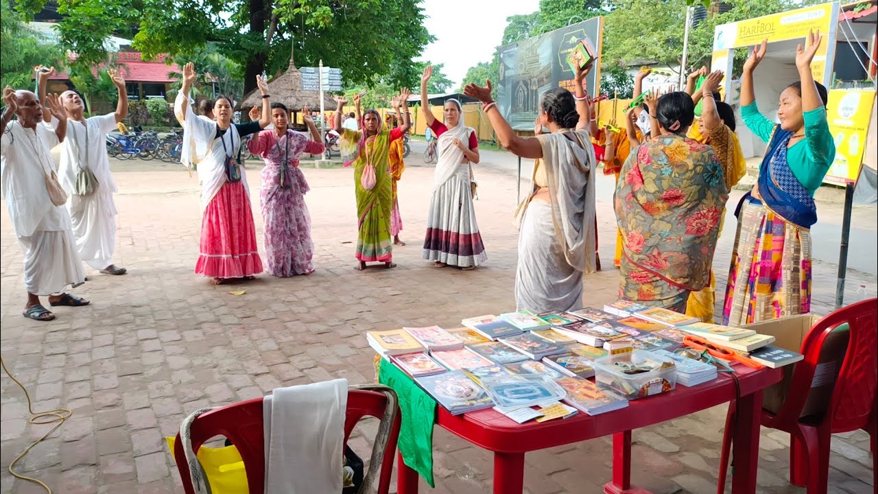 4 August 2023, Harinam sankirtan by devotees in Iskcon Mayapur... - YouTube