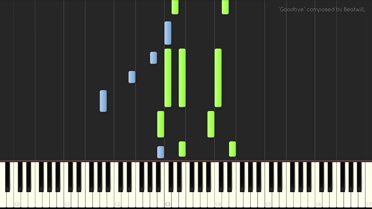 How to play GOODBYE by BeatwilL [Solo piano music] - Synthesia - YouTube